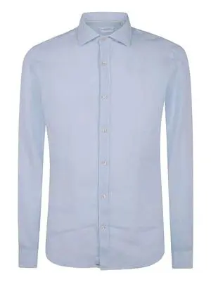 TINTORIA MATTEI 954 Linen Classic Shirt - Blue