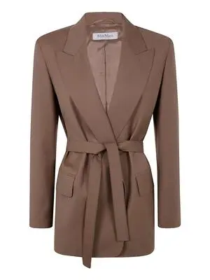 Max Mara Belted "talento" Jacket - Brown