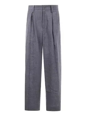 Y`S U-1 Tuck Wide Leg Pants - Gray