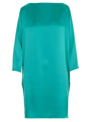 GIANLUCA CAPANNOLO Nathalie Satin Boat Neck L/s Dress - Green