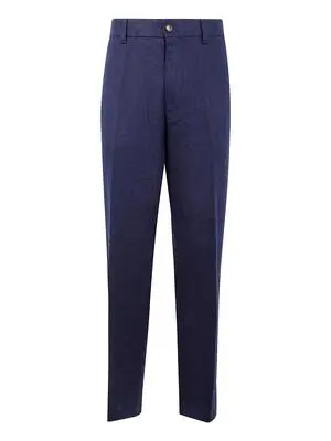 Michael Kors Linen Straight Chino Pants - Blue