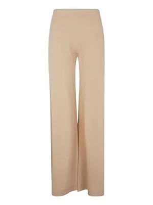 D.exterior Viscose Long Wide Leg Trousers - Beige