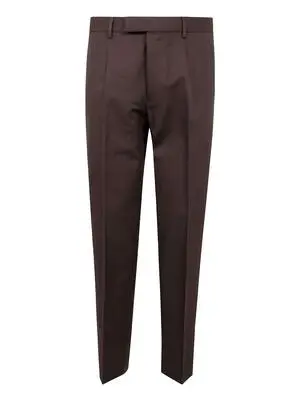 Zegna Cotton And Linen Trousers - Brown