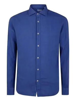 TINTORIA MATTEI 954 Linen Classic Shirt - Blue