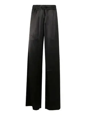 MARINE SERRE Satin Drawstring Trousers - Black