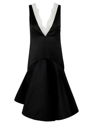 J.W.ANDERSON Draped Hem V-neck Dress - Black