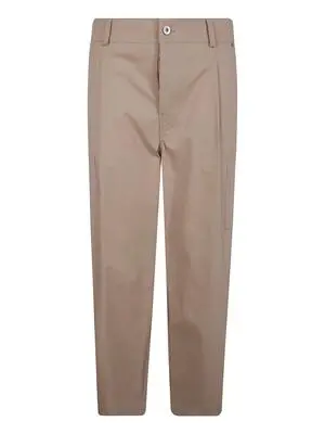 Drole De Monsieur Le Pantalon Cropped Twill - Beige