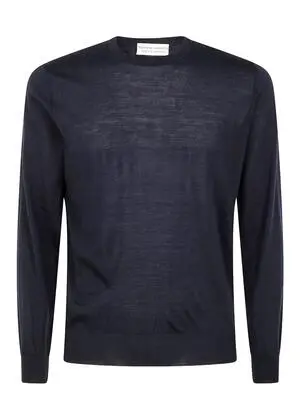 FILIPPO DE LAURENTIIS Long Sleeve Round Neck Sweater - Blue