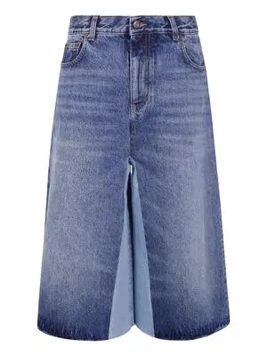 Chloé Denim Midi Skirt - Blue