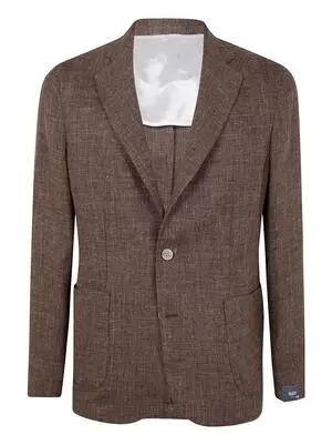 BARBA NAPOLI Single Breast Jacket - Brown