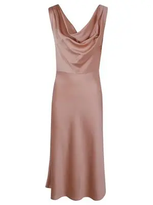 Blumarine Envers Satin Midi Dress - Pink