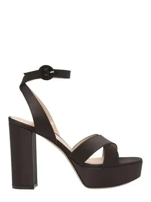 GIANVITO ROSSI Crepe Satin T.070 Sandals - Brown