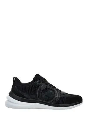 FERRAGAMO Gancini Sneakers With Mesh Detail - Black