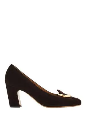 FERRAGAMO Gancini Block Heel Pump - Gold