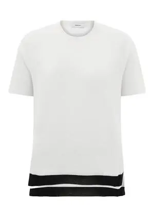 FERRAGAMO Knitted Silk T-shirt - Black / White