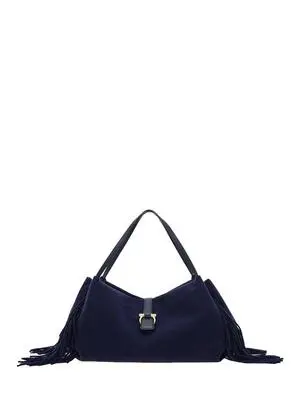 FERRAGAMO Tote Bag With Metallic Hardware - Navy
