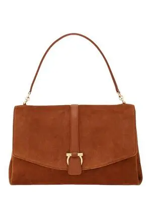 FERRAGAMO Front Flap Shoulder Bag - Brown