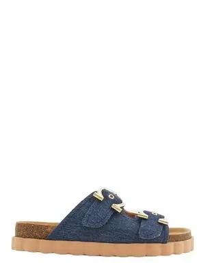 FERRAGAMO Gancini Sporty Slides - Denim
