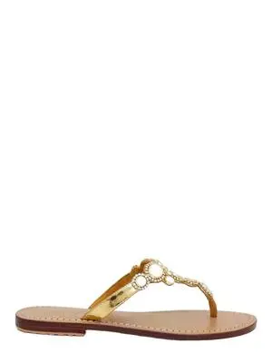 Mystique Embellished Flat Sandals - Brown