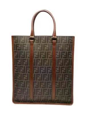 Fendi Zucca Coated Canvas Vertical Tote Bag - Brown