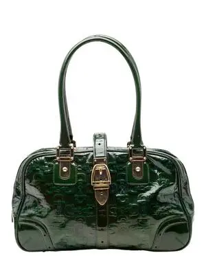 Gucci 2000-2015 Patent Horsebit Shoulder Bag - Green