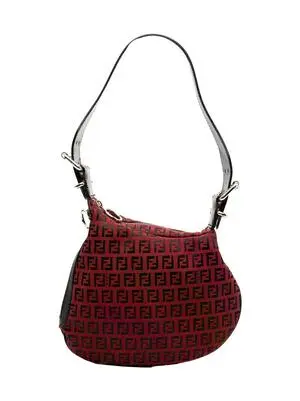 Fendi 2000-2010 Zucchino Canvas Oyster Hobo Bag - Red