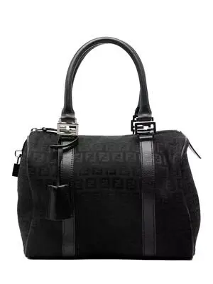 Fendi 2000-2010 Zucchino Boston Bag - Black