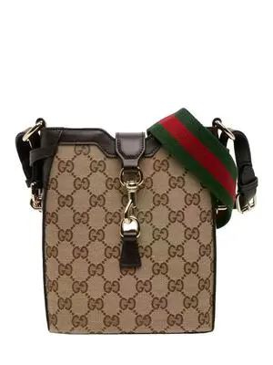 Gucci 2016-2025 Mini Gg Canvas Web Bucket Bag - Brown