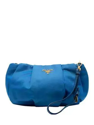 Prada Tessuto Wristlet Clutch Bag - Blue