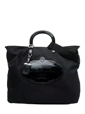 Prada 2000-2013 Tessuto Canapa Logo Satchel - Black