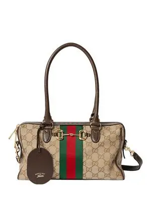Gucci Borsetto Medium Boston Bag Gg Canvas - Beige