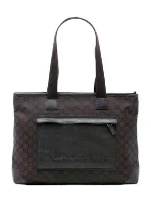 Gucci Gg Nylon Tote Bag - Brown