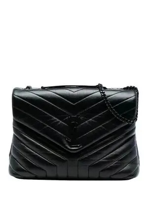 Saint Laurent Matelasse Leather Loulou Shoulder Bag - Black