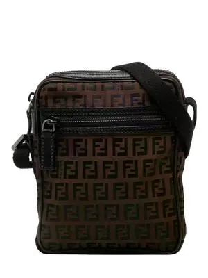 Fendi 2000-2010 Zucchino Canvas Crossbody Bag - Brown