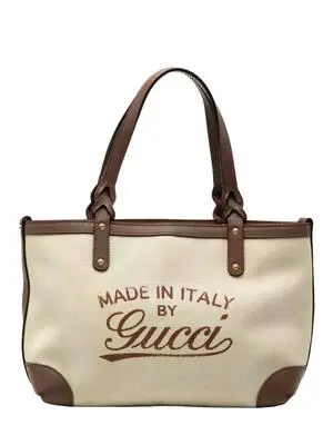 Gucci 2000-2015 Small Canvas Logo Craft Tote Bag - Brown