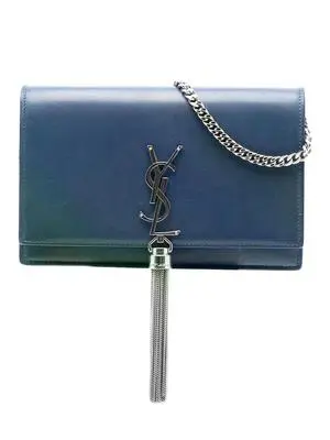 Saint Laurent 2017 Monogram Kate Tassel Wallet On Chain - Blue