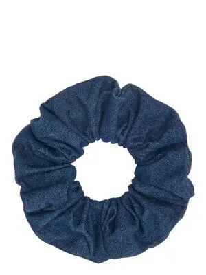 Maje Cotton Denim Scrunchie - Navy