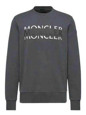 Moncler Logo Cotton Jersey Long-sleeve T-shirt - Grey