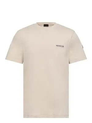 Moncler Logo Cotton Jersey T-shirt - Beige