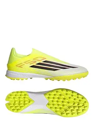 Adidas F50 League Laceless Turf Soccer Shoes - Team Solar Yellow 2 / Core Black / Lucid Red