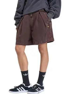Adidas Canvas Loose Fit Shorts - Aurora Coffee