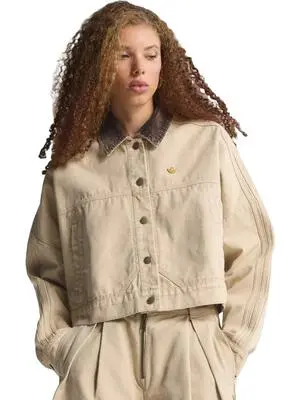 Adidas Canvas Track Top Jacket - Stone Khaki