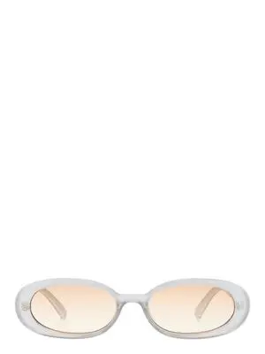 Le Specs Outta Love Oval Sunglasses - Silver Pearl