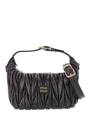 Miu Miu Matelassé Nappa Pouch - Brown
