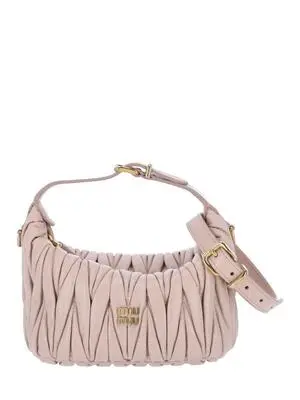 Miu Miu Matelassé Nappa Pouch - Pink