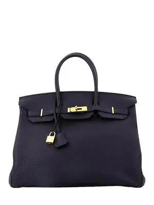 HERMES Birkin 35 Handbag With Gold Hardware - Noir