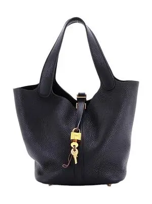 HERMES Mm Picotin Lock Bag Clemence - Black