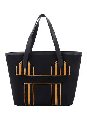 HERMES Pursangle Tote Canvas With Leather - Black