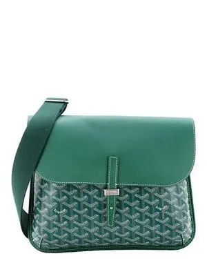 GOYARD Coursier Messenger Bag Coated Canvas And Leather - Green