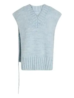 MAISON MARGIELA Alpaca, Cotton And Wool-blend Vest - Light Blue